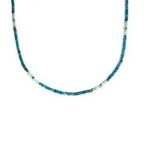 Rachel Nathan Mini Beaded Apatite & Amazonite Necklace - Blue