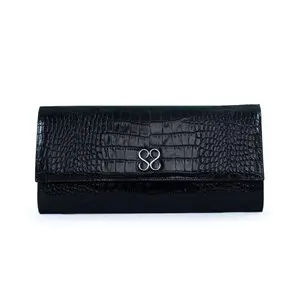 STESSA BY SARAH The Valentina Croc Clutch - Black