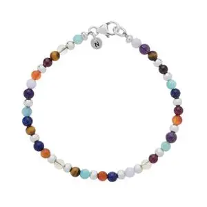 NELLOU JEWELLERY Multi Gemstone Bracelet Sterling Silver - Gray