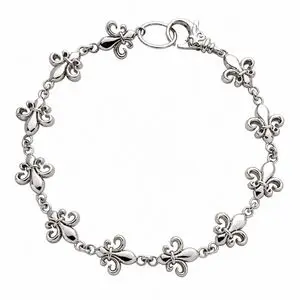 BELINDA JEWELZ Fleur De Lis Chain Bracelet - Silver