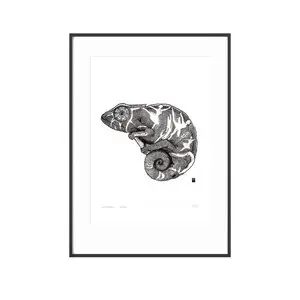 Curiosity Snug Curious Creatures Series Curious Chameleon Print - Black