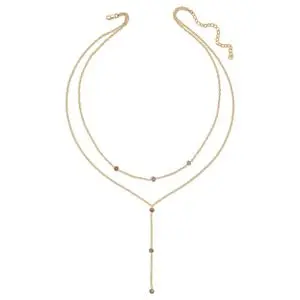 HEATHER HAWKINS 14k -filled Layered Y-necklace With Copper Silverite Gemstones - Gold