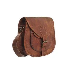 VIDA VIDA Vida Vintage Leather Saddle Bag Small - Brown