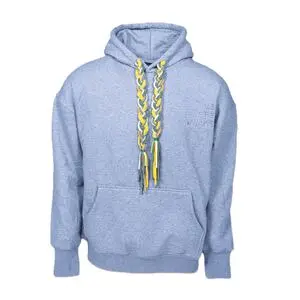 WHILE WE'RE AWAKE Dark Braid On Braid Hoodie Grey