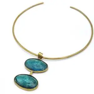 LALA SALAMA Glass Drop Choker Turquoise - Blue