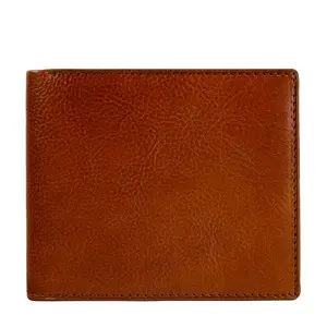 TIME RESISTANCE Cognac Leather Bifold Wallet Daniel - Brown
