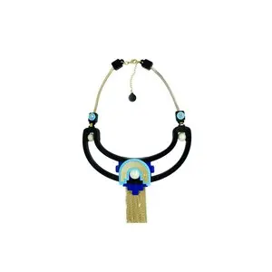 GISSA BICALHO Handmade Acrylic Necklace Tikal - Blue