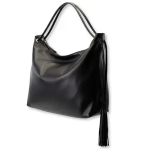 JUAN-JO Extra Large Slouchy Sling Bag. Leather - Black