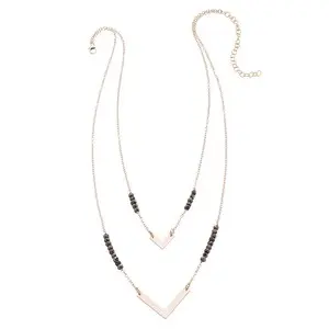 HEATHER HAWKINS Double Chevron Layered Necklace - Gold