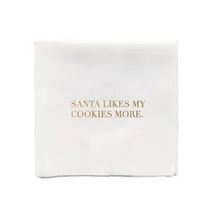 BELL'INVITO Santa Cookies Beverage Napkins - White