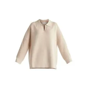PAISIE Neutrals Polo Collar Ribbed Jumper