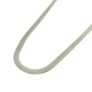 HARFI Herringbone Flat Snake Chain Necklace - Silver