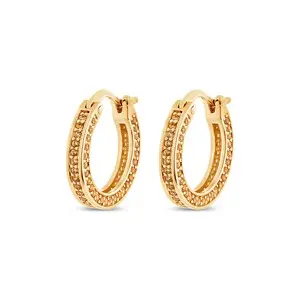 SALLY SKOUFIS Boundless Hoop Earrings With Champagne Diamond Stimulants In Sterling Silver And 18k Vermeil - Gold