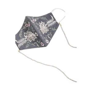 Saachi Crystal Eyeglass Mask Chain - Grey