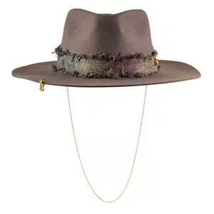 SHADED THE LABEL Pendower Slate Fedora Hat With Sterling Silver Jewellery - Grey