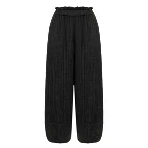 LILAMIE Bruges Loose Fit Elastic Waist Short Summer Pants - Black