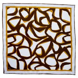 RICHARD ALLAN LONDON Brown / Silver Olive & Gold Kipford Silk Neckerchief - Brown/silver