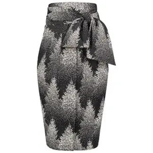 MARIANNA DÉRI Forest Print Pencil Skirt With Tie Belt