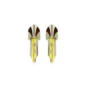 GISSA BICALHO Neutrals Handmade Acrylic Earring Palm Deco Caramel Granite - Brown