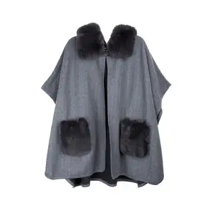 Saachi Faux Fur Pocket Kimono