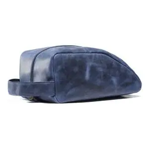 BEDROOM ATHLETICS Favino Distressed Leather Shoe Bag Navy - Blue