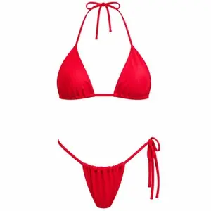 LIVE KOLIBRI Scarlet Triangle Top & Single Tie Bottom - Red