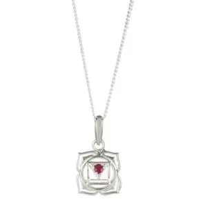 CHARLOTTE'S WEB JEWELLERY Silver / Red Root Chakra Silver Necklace Ruby - Silver/red