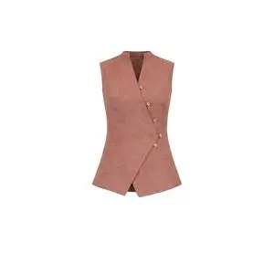 LUMINA ELIGMA The Isla Linen Vest Ensemble Coffee - Brown