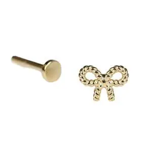 MELT'M JEWELRY Dainty Bow Flat Back Earrings In Solid - Gold