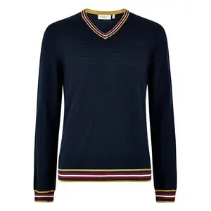MG RIVERS Extrafine Merino The V Navy - Blue