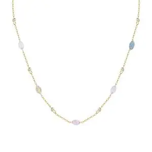 KAMARIA Drilled Opal Layering Necklace - Multicolour Pastel Gray/yellow