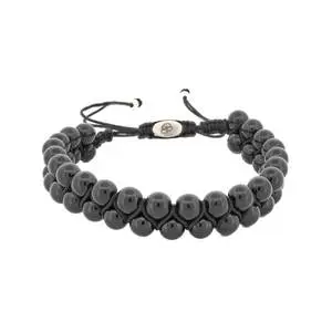 EBRU JEWELRY Onyx Self Control Beaded Woven Bracelet - Black