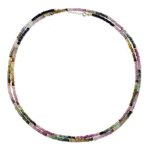 BOMBYX HOUSE Rainbow Tourmaline Gold Bead Double Long Necklace - Yellow