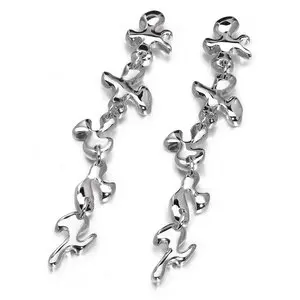 LUCY QUARTERMAINE Solid Sterling Splash Earrings - Silver