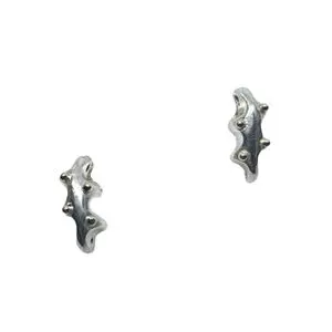 TG-JEWELLERY BY TAMARA GERVASIO Silver / Gold Sea Slug Stud Earrings – Sterling Silver & Yellow Gold - Silver/gold