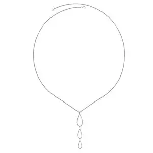 LUCY QUARTERMAINE Solid Sterling Tri Petal Long Pendant - Silver