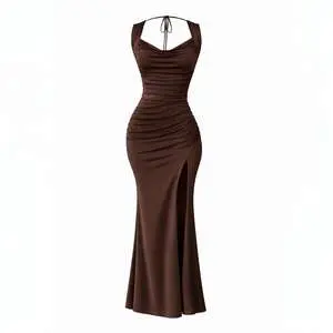MONICE LONDON Amari Maxi Dress Chocolate - Brown