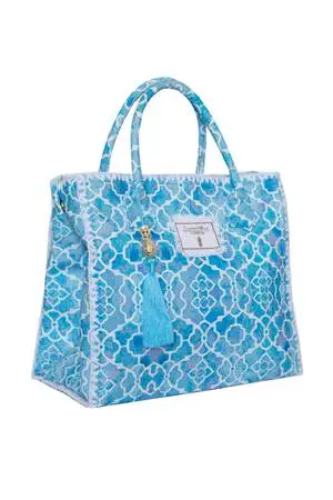 SOPHIA ALEXIA Azure Mosaic Barbados Beach Bag - Blue