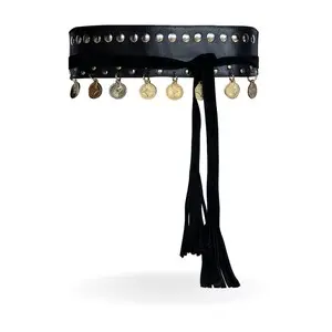 INDIGOLUSH Coins Wrap Belt - Black