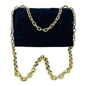 ANGELIKA JOZEFCZYK Braided Suede Handbag Navy - Blue