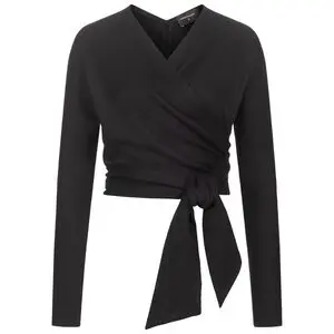 MARIANNA DÉRI Knitted Wrap Top - Black