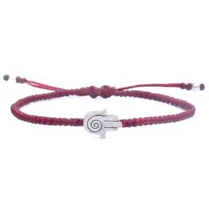 HARBOUR UK Sterling Silver & Rope Hamsa Bracelet - Red