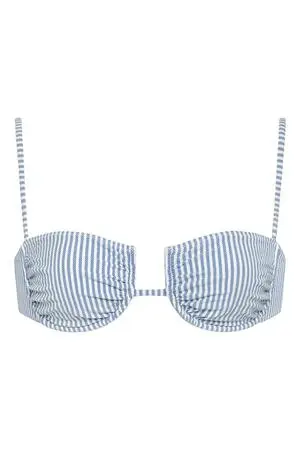 MONTCE Blue / White Classic Blue Stripe Simonette Bikini Top - Blue/white