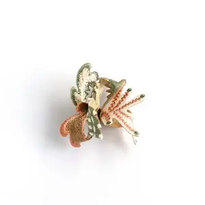 NANA WATANABE Neutrals Wetland Sculptural Layered Embroidered Earring - Beige