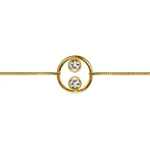 LEE RENEE Halo Bracelet White Sapphires - Gold