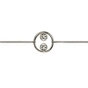 LEE RENEE Halo Bracelet White Sapphires - Silver
