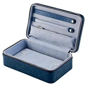 Wolf Liberty Medium Jewellery Zip Case Navy - Blue