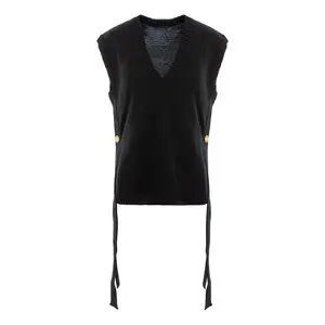 CONCEPT A TROIS Knitted Vest With Side Ribbons