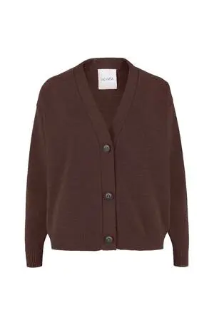 SALANIDA Bene 100% Merino Cardigan Chocolate - Brown