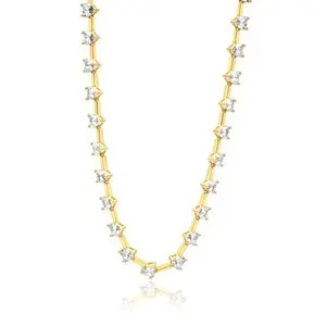 SHYMI Heart Shaped Bar Tennis Necklace - Gold